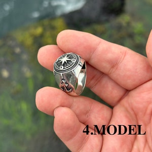 Sterling Silver Compass Ring: Nautical North Star Jewelry - Etsy