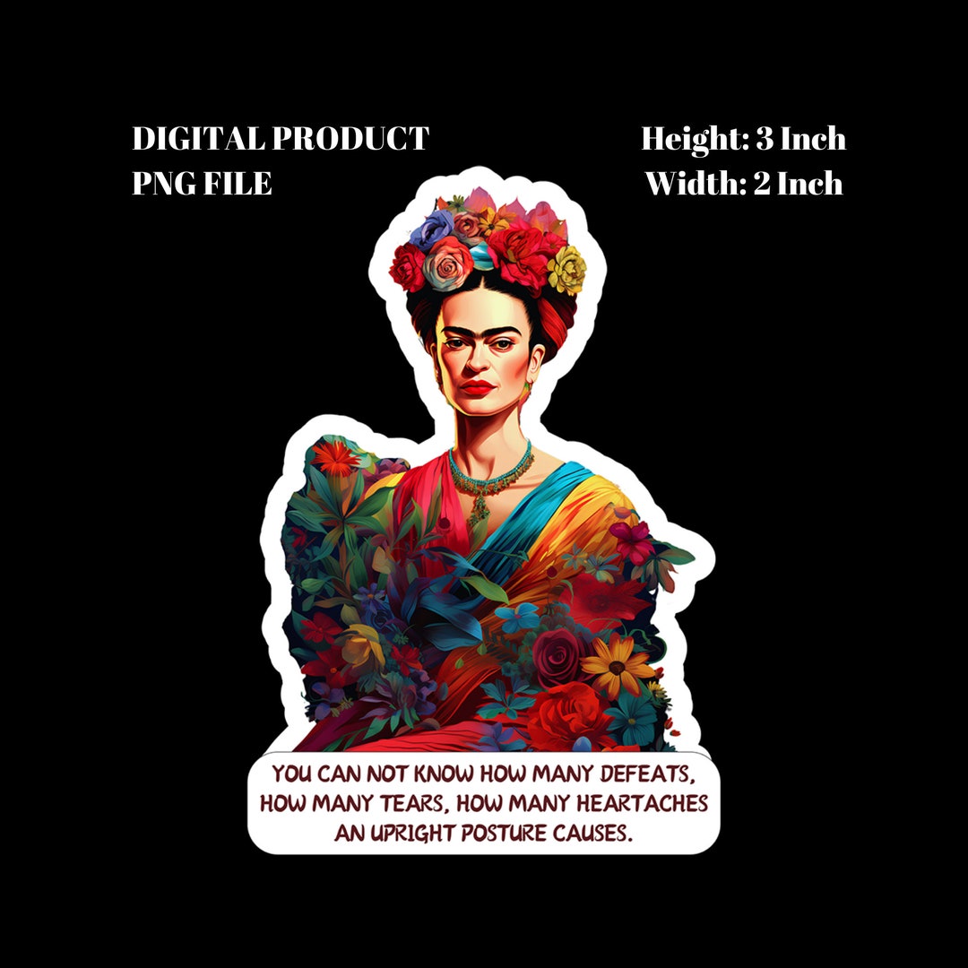 Calcomanía Frida Kahlo, Frida Kahlo, linda pegatina digital, pegatinas ...