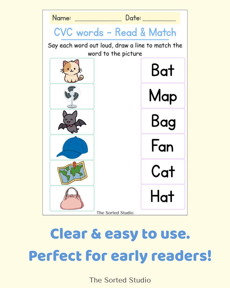 CVC Words Short 'A' Worksheets | Printable Phonics 10 Pack for Kids ...