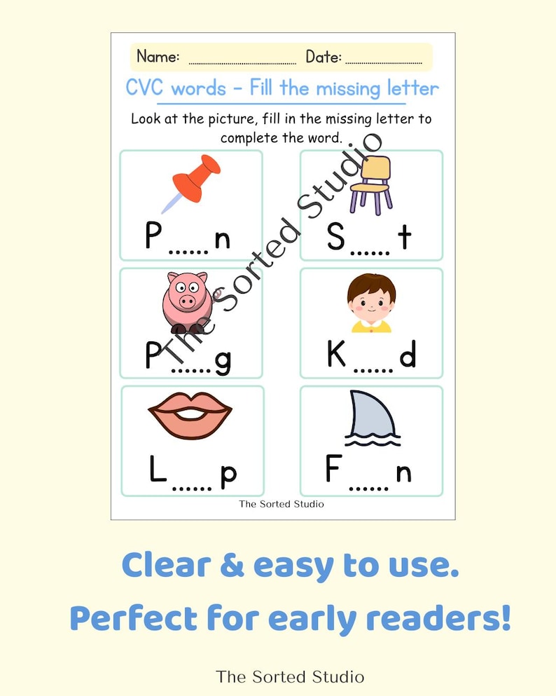CVC Words Short 'i' Worksheets | Printable Phonics 10 Pack for Kids ...