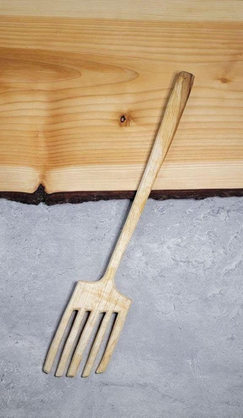 Stir Fry Fork-natural Cooking Utensil-rustic Kitchenware - Etsy