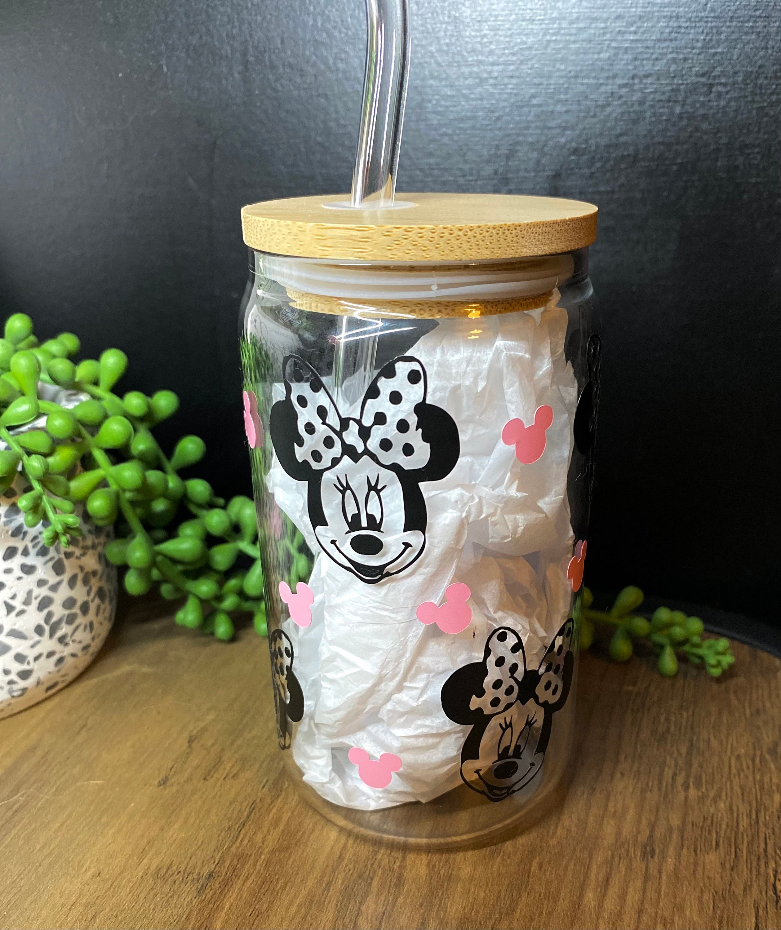 Minnie Mouse Small Glass Cup - Etsy
