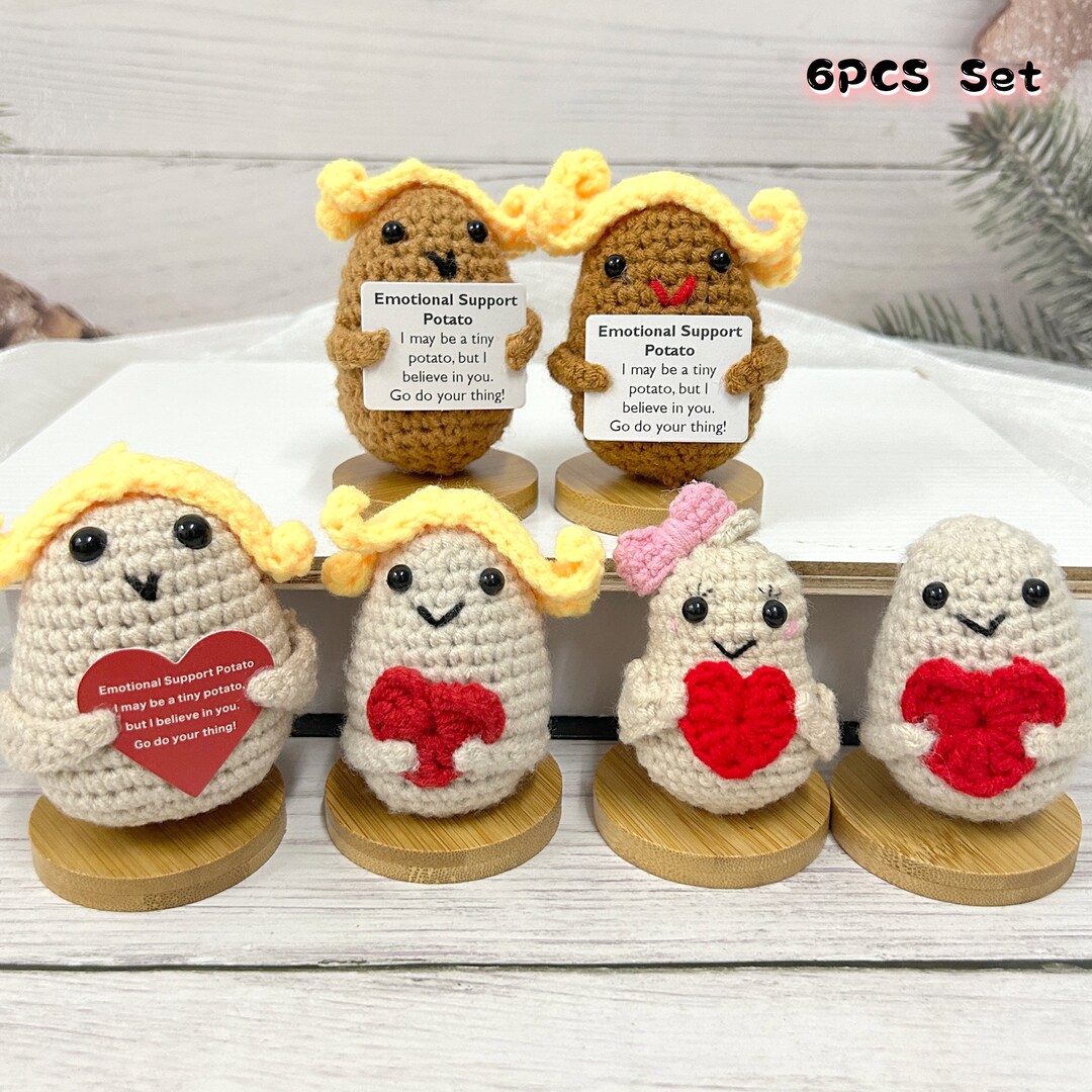 Crochet Potato With Heart,yellow Haired Potatoes,emotional Support ...