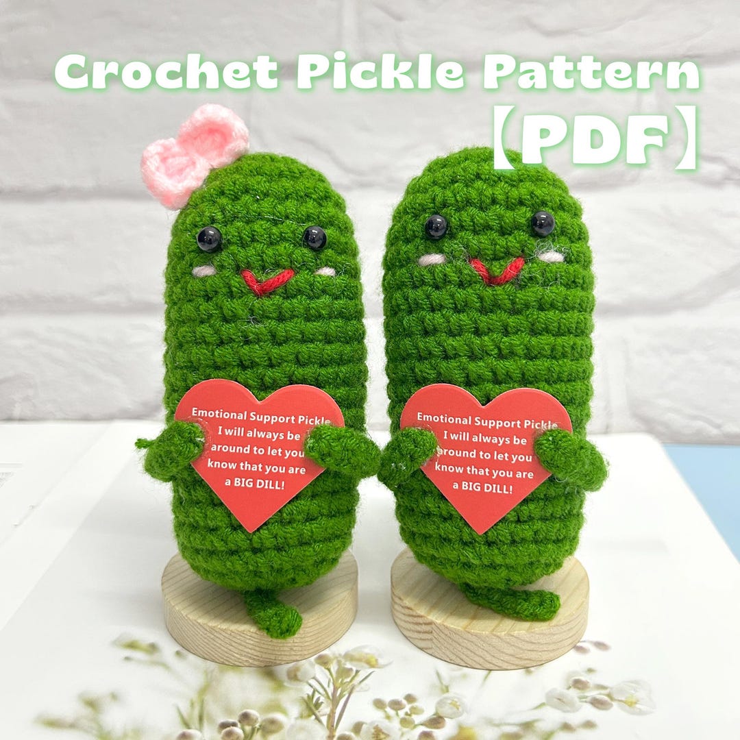 PDF PATTERN ONLY, Crochet Pickle Pattern, Emotional Support Pickle With ...