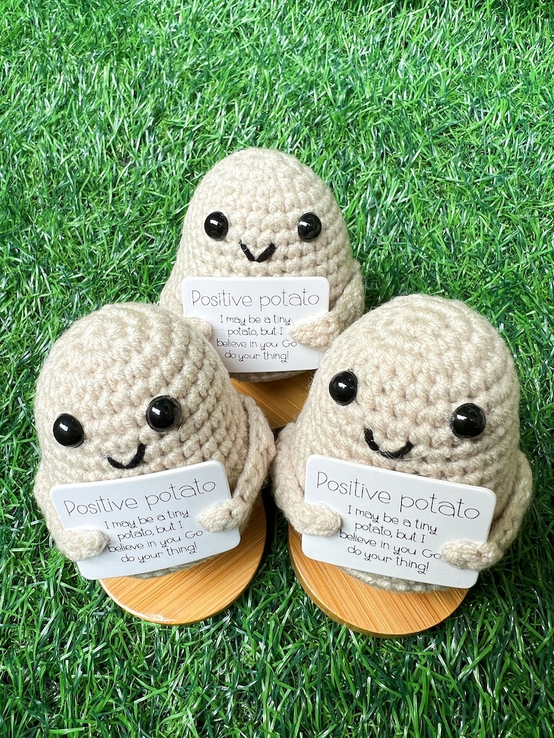 Bulk Sale Cheap Positive Potatoes, Crochet Potato With Positive Quotes ...