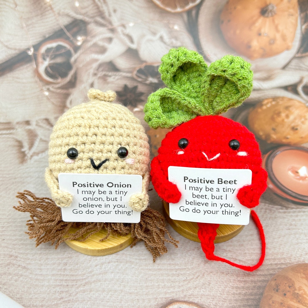 Crochet Positive Beet and Onion-cute Desk Accessories-mental Health ...