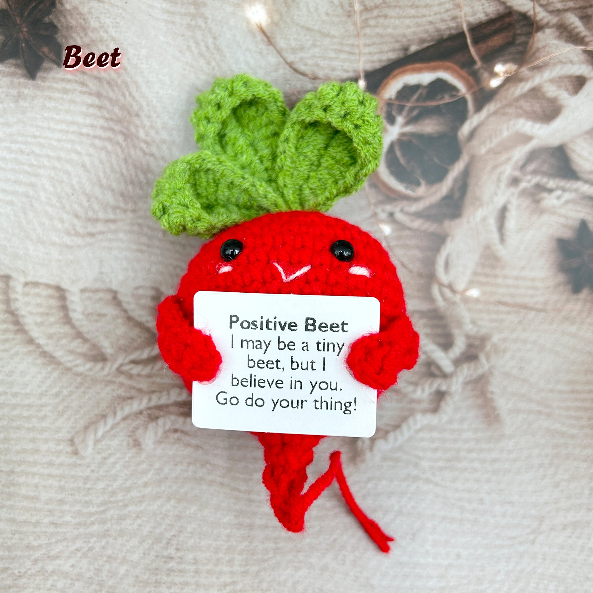 Crochet Positive Beet and Onion-cute Desk Accessories-mental Health ...