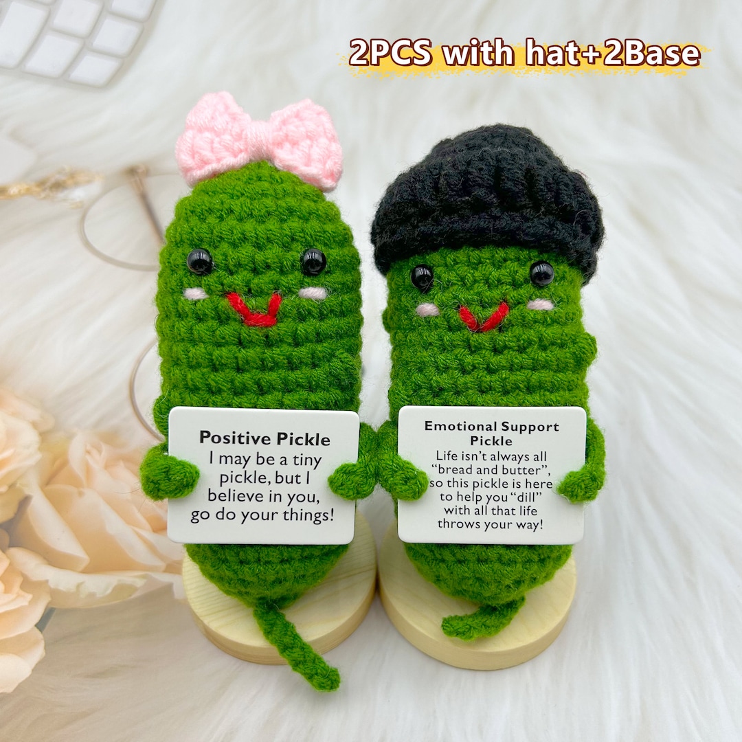 Emotional Support Pickle/positive Pickle,emotional Support Gift,crochet ...
