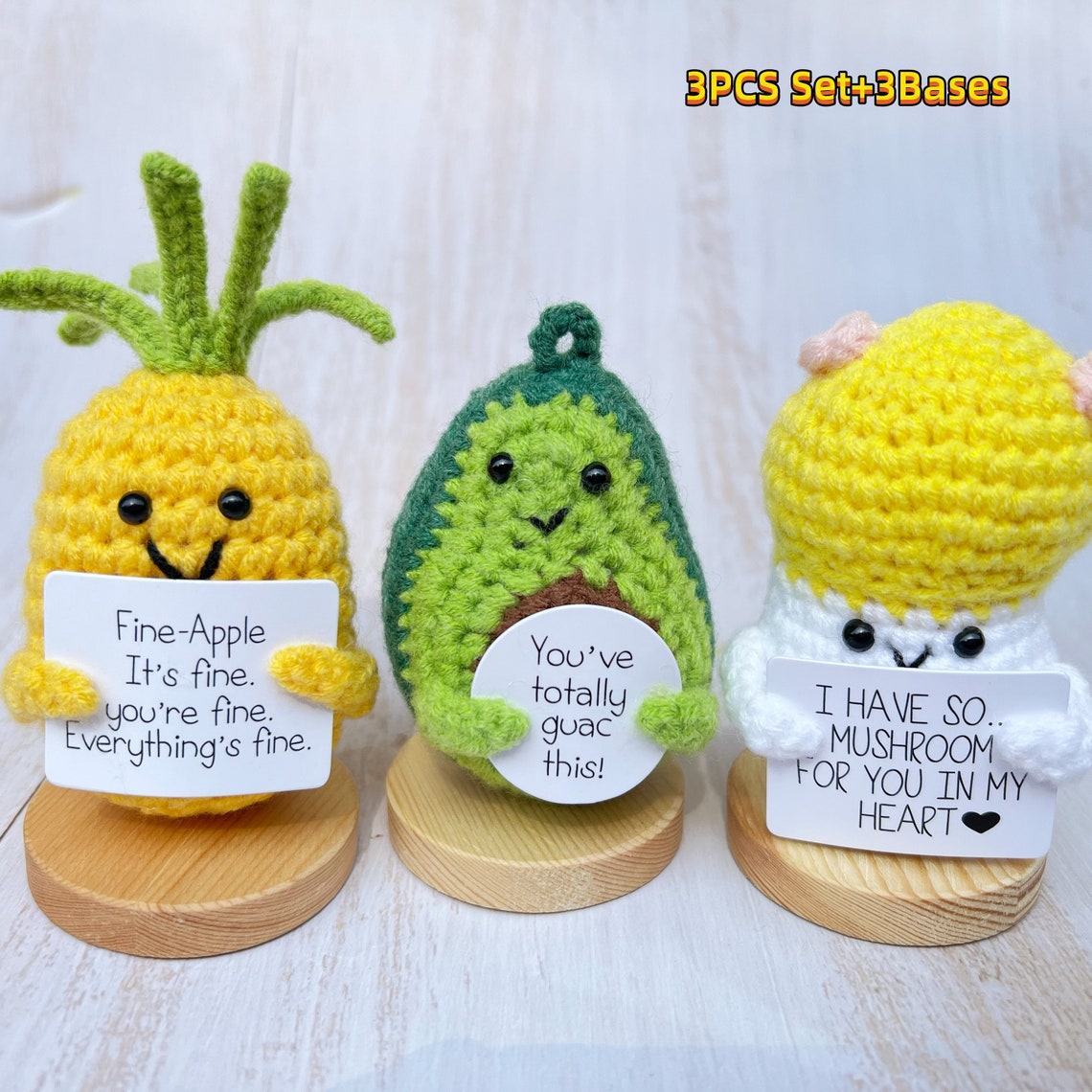 Inspirational Kids Gift,positive Avocado,show Love Mushroom,handmade ...