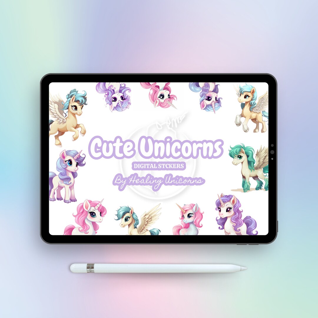 Cute Unicorns Digital Stickers I Pink Unicorns I Girly Unicornsi ...