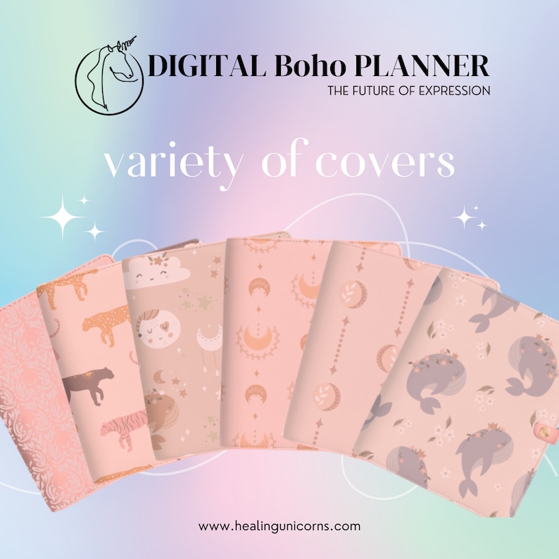 Boho Digital Planner I Pink Digital Planer I Monthly Weekly Planner I ...