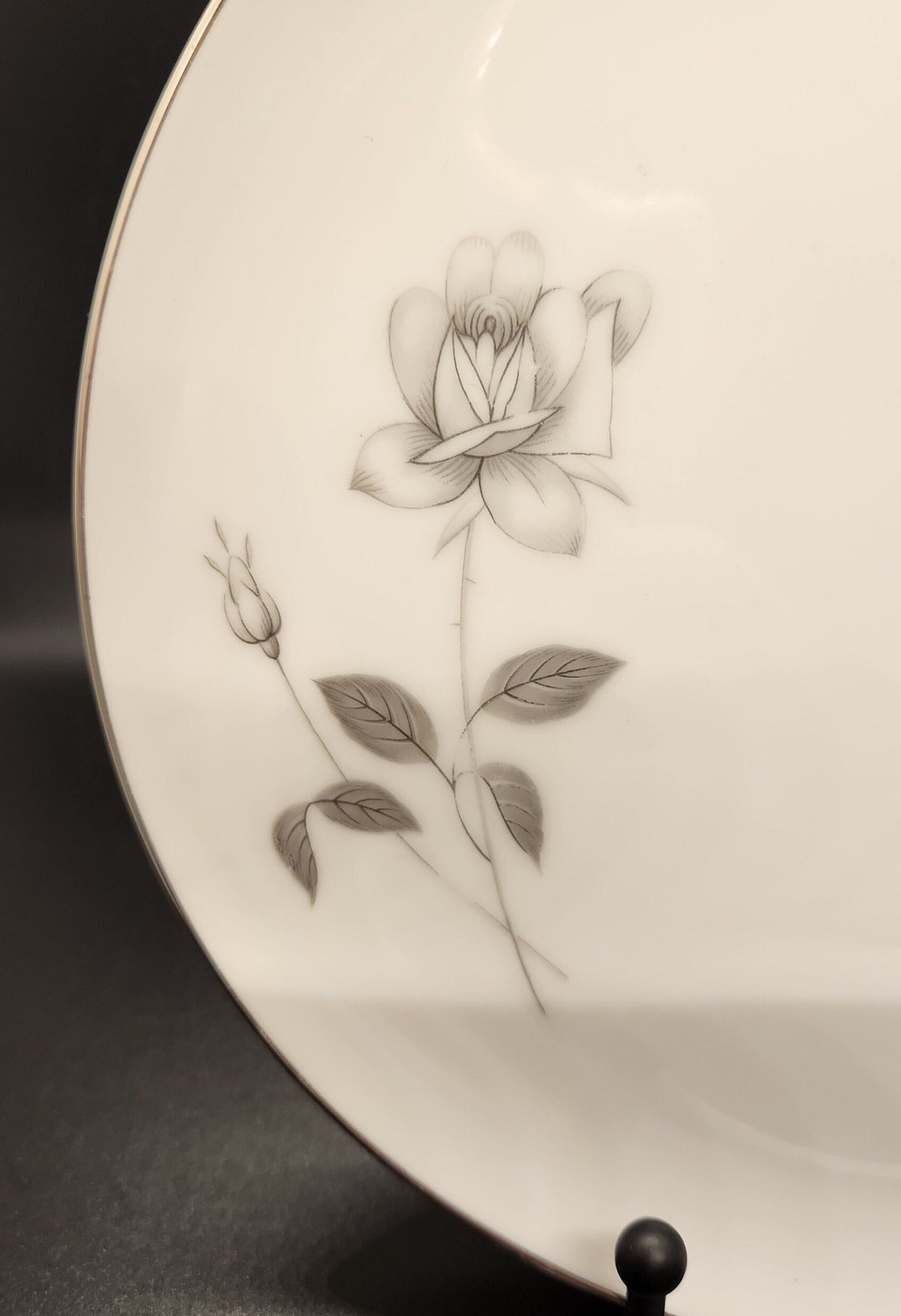 Platinum Rose China Plates - Etsy