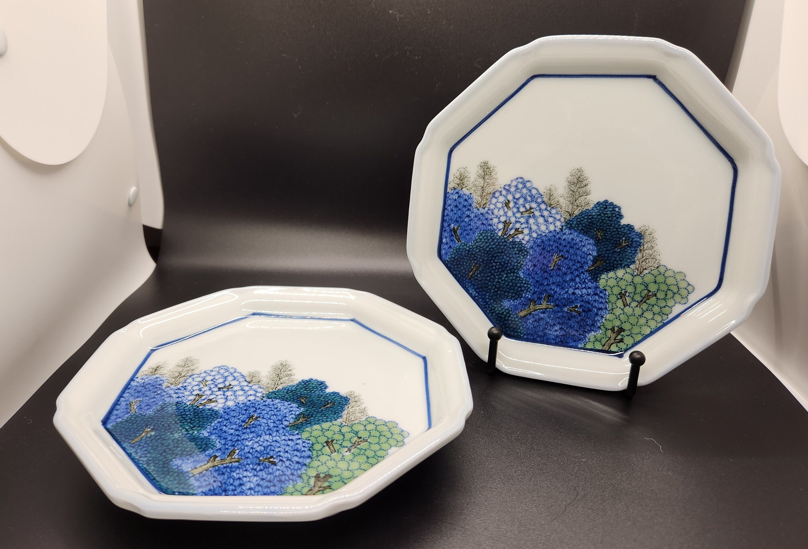 Vintage Japanese Hexagonal Plates - Etsy