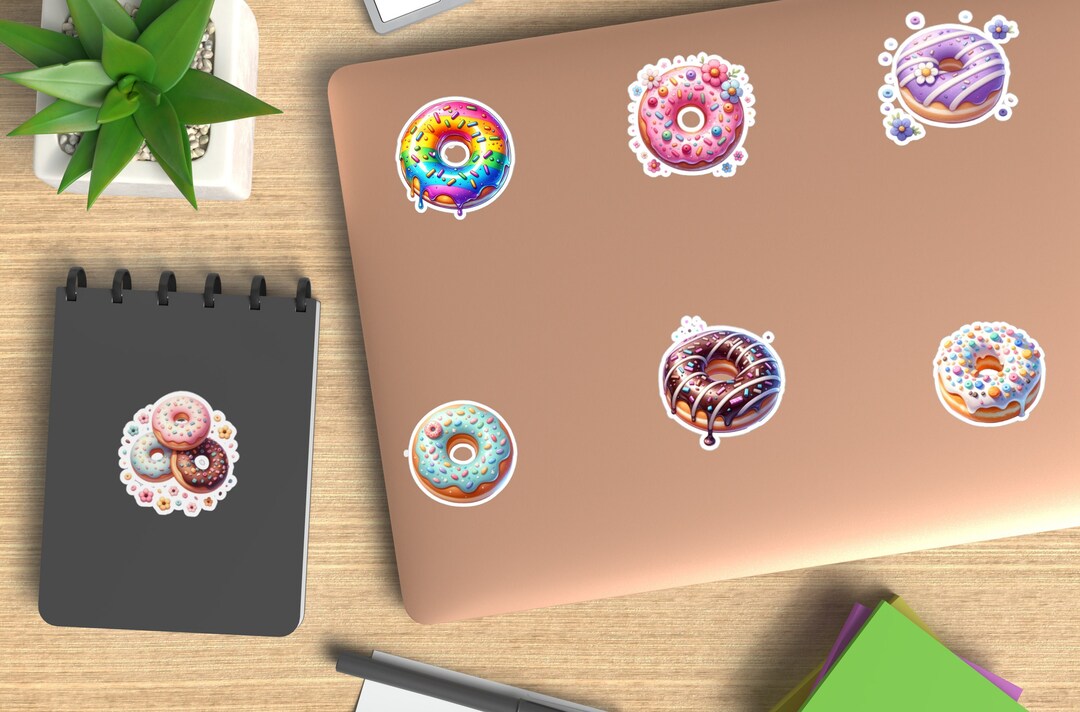 Donut Stickers, Donut Decals, Cute Donut Stickers, Food Sticker ...