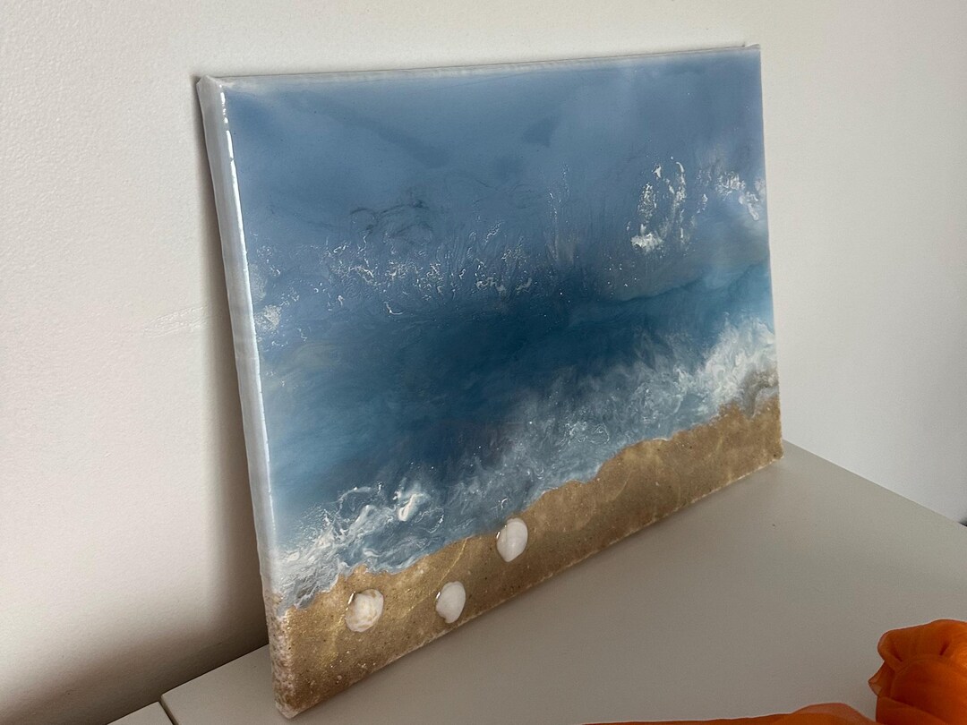 Wall Art, Ocean Wall Art, Beach Theme, Resin Beach Art, 3d Resin Art ...