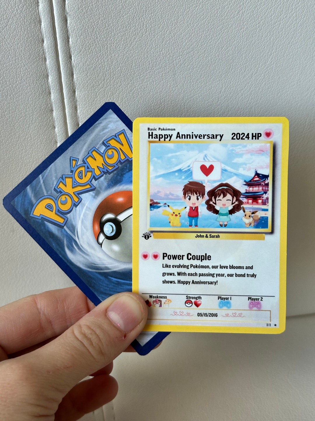 Custom Pokemon Anniversary Card, Personalized Pokemon Card, Custom ...