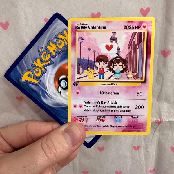 Custom Pokémons Card Valentine - Etsy