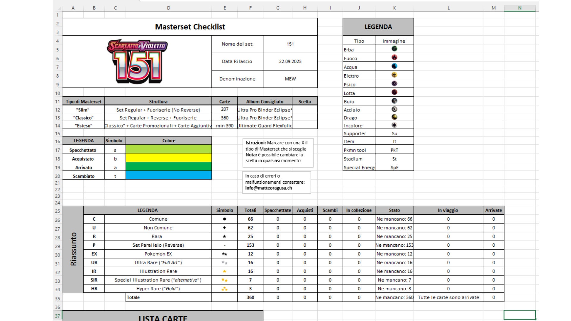 Pokemon 151 Masterset List and Expense Management - Etsy