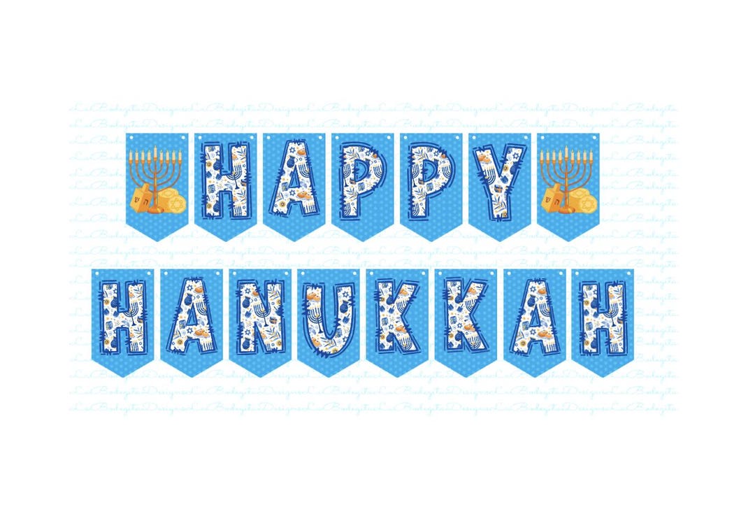 PRINTABLE Chanukah / Hanukkah Holiday Banner Festive Holiday Banner Set ...