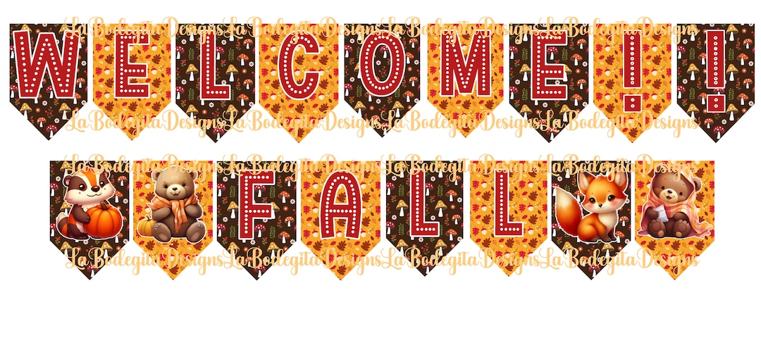 PRINTABLE Welcome Fall! Banner With Graphics | Autumn Graphics ...