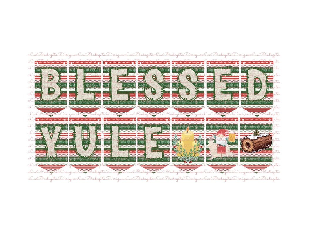 PRINTABLE Blessed Yule Holiday Banner Festive Holiday Banner With ...