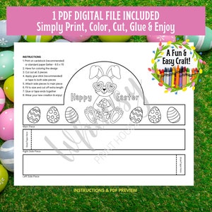 Easter Coloring Crown, Easter Bunny Printable Easter Paper Crown ...