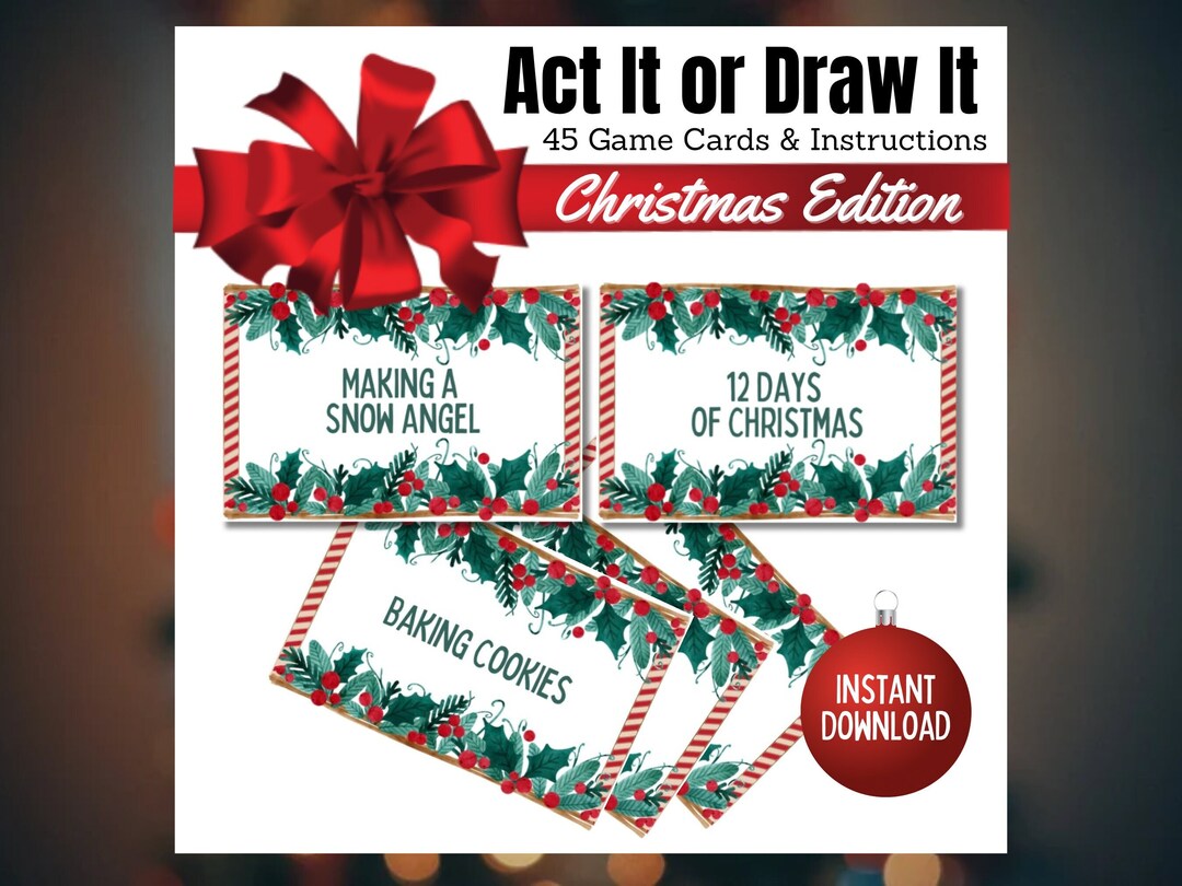 Christmas Act It or Draw It Fun Christmas Party Game Holiday Party Game ...