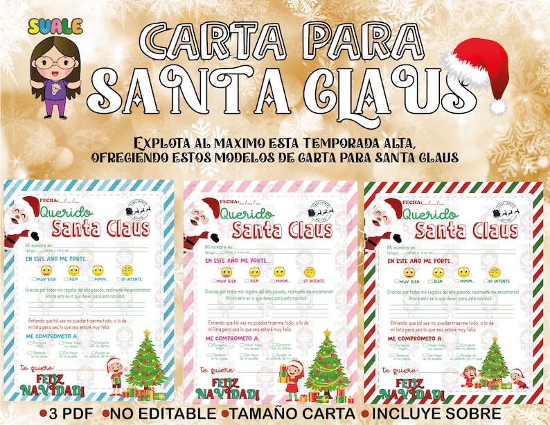 CARTA A SANTA / carta a santa imprimible / Pdf Imprimible / - Etsy México
