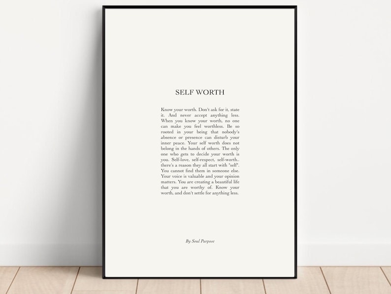 Self Worth Printable |you Are Enough Gift |mental Health Gift ...