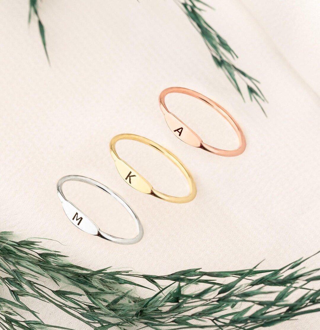 Personalized Letter and Number Ring - Etsy