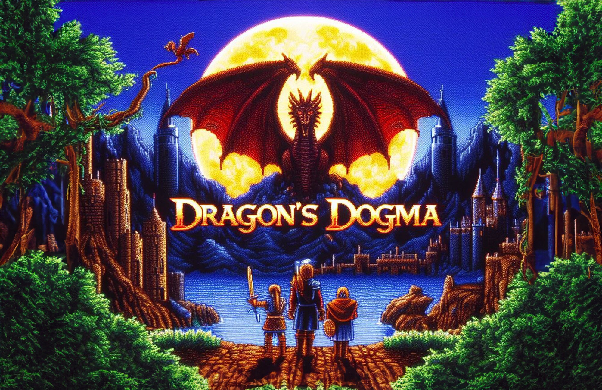 DRAGON'S DOGMA Inspired Retro 16-bit Title Screen Poster - Etsy