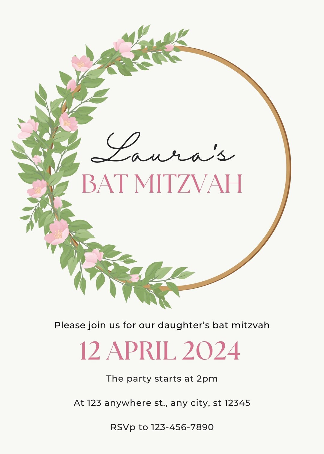 Bat Mitzvah Bar Mitzvah Invitation | Digital Download | Customisable - Etsy