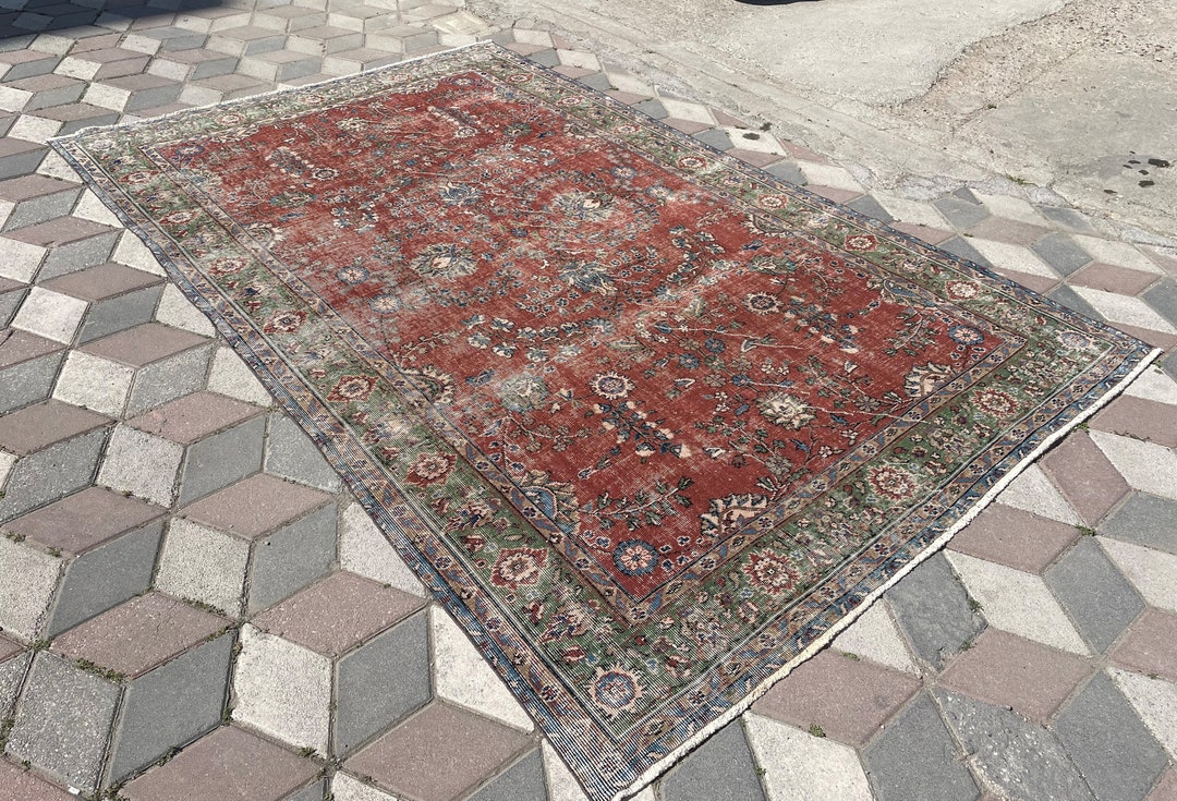 Brown Aesthetic Rug, 6.2 X 9.7 Ft Carpet, Oversized Area Rug, Old ...