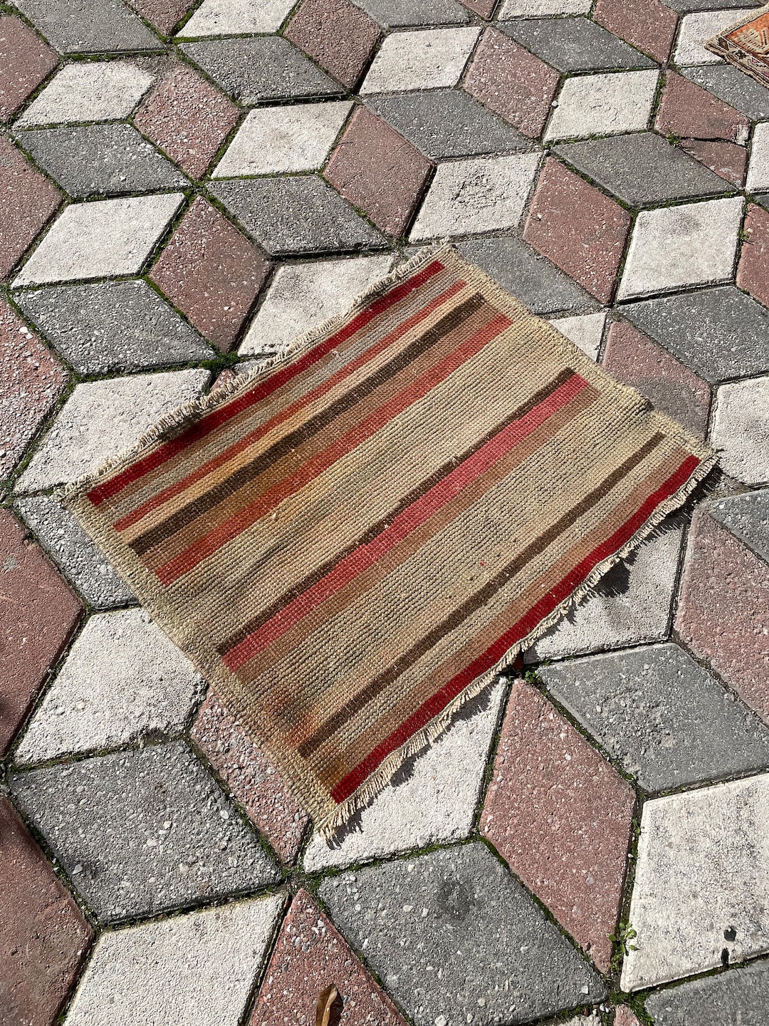 Unique Mosaic Small Rugs 1.7x2.3ft Vintage Small Rug Rug Square Vintage ...