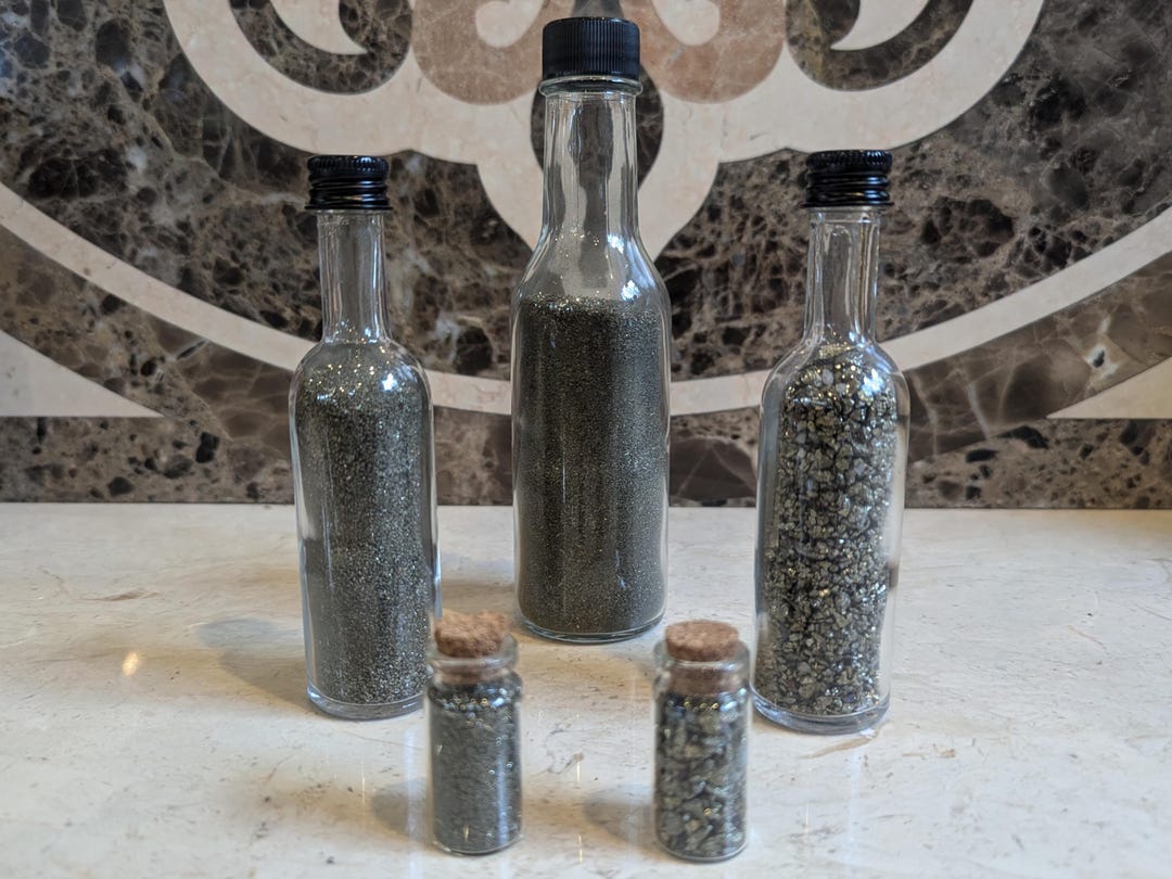 Pyrite Rough & Powder Bottles - Etsy