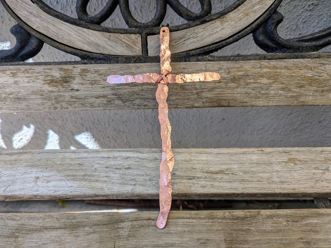 Handcrafted Solid Copper Cross - 9" Tall - Natural or Clear Coat Finish ...