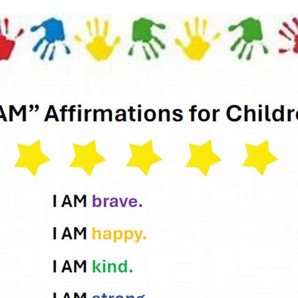 Printable i Am Affirmations for Children - Etsy
