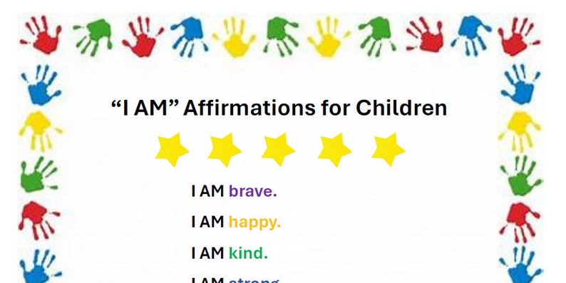 Printable "i Am" Affirmations for Children - Etsy
