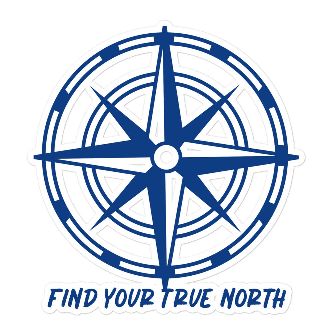 Compass "find Your True North" Bubble-free Laptop Sticker - Etsy
