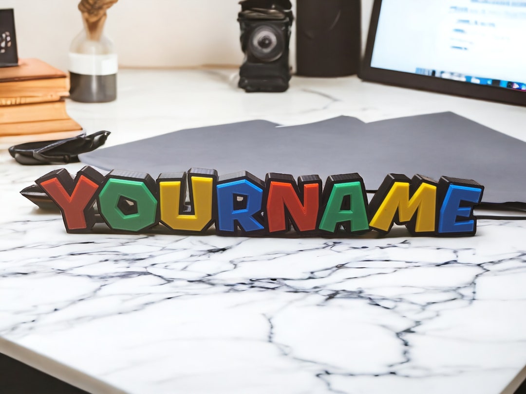 Personalized Name Sign, Custom Mario Inspired Name Plate, Personalized ...