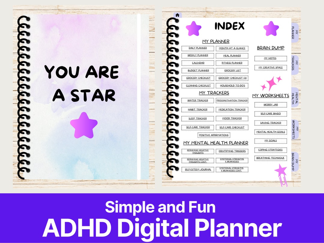 ADHD Digital Planner - Stay Organized and Thrive - Daily, Weekly, and ...