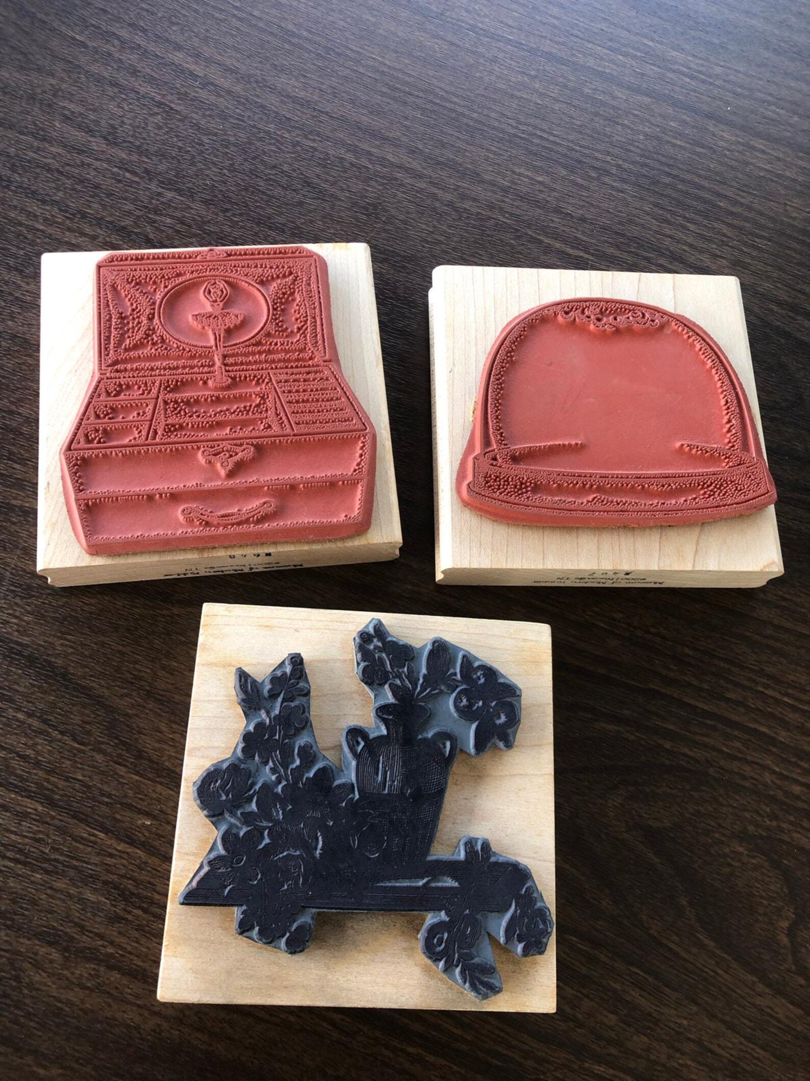 Vintage Large Rubber Stamp Lot Museum of Modern Rubber Floral Globe ...