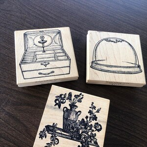 Vintage Large Rubber Stamp Lot Museum of Modern Rubber Floral Globe ...