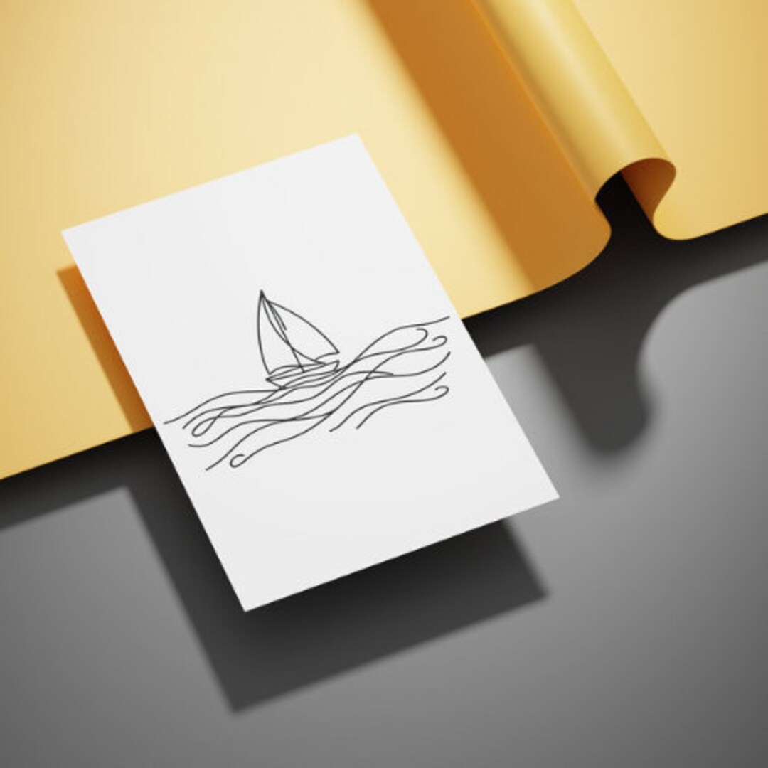 Boat on a Wave, One Line Art, Line Art Printable, Digital Download ...