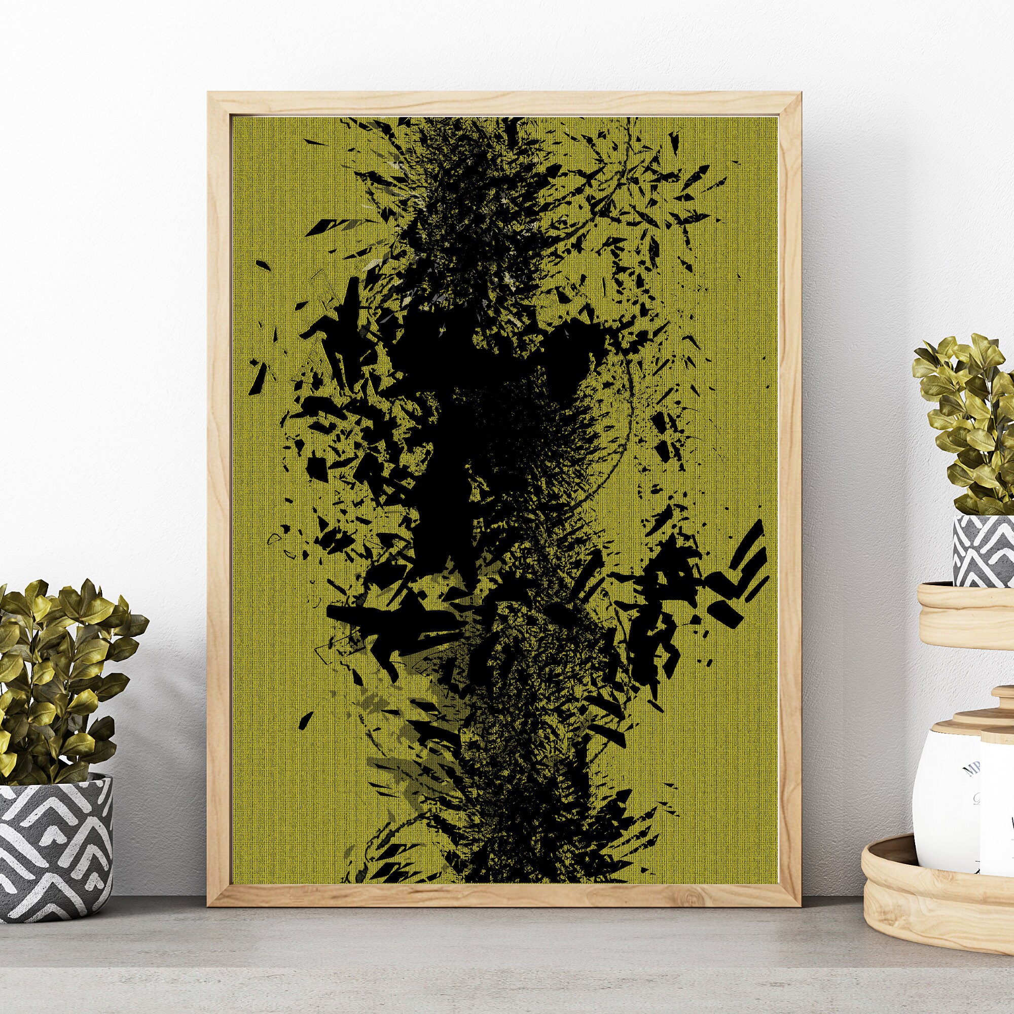 Printable Broken Glass Art Print, Abstract Art Print, Wall Art Prints ...