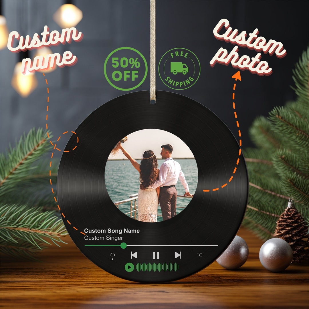 Custom Song Photo Ornament Personalized Vinyl Record Ornament Custom ...