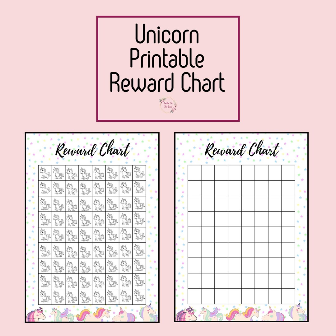 Reward Chart | Unicorn Reward Chart | Printable Chart - Etsy