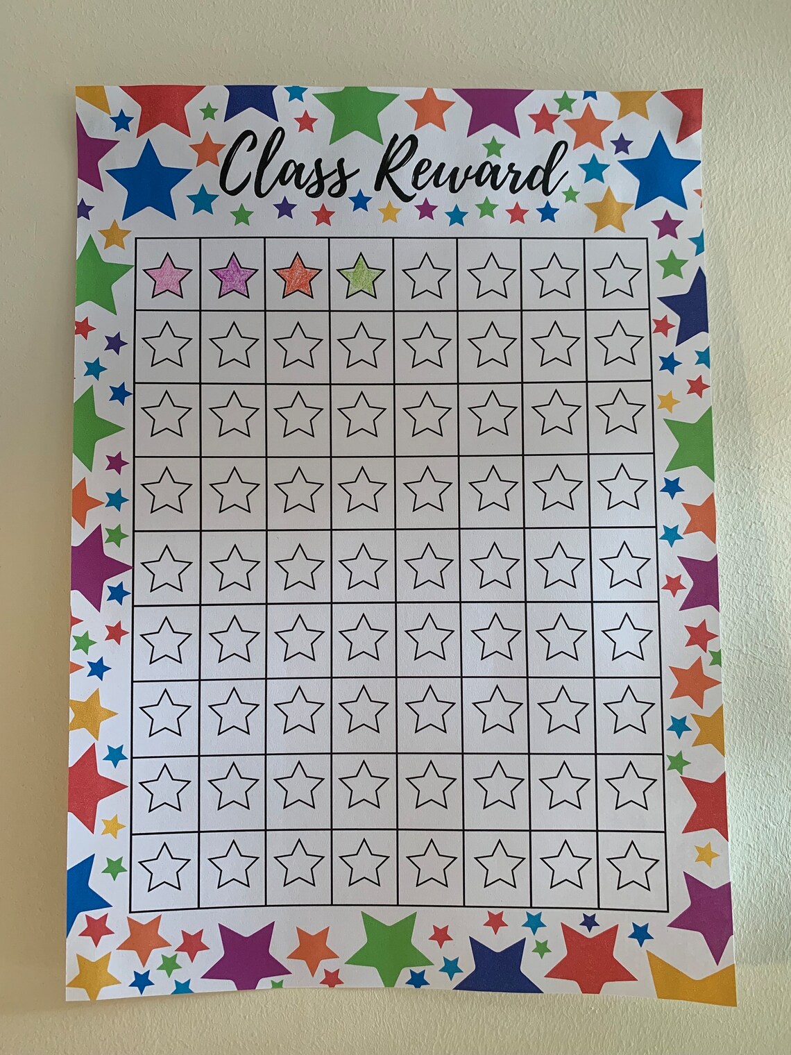 Multi-coloured Class Reward Chart | Printable | Instant Download ...