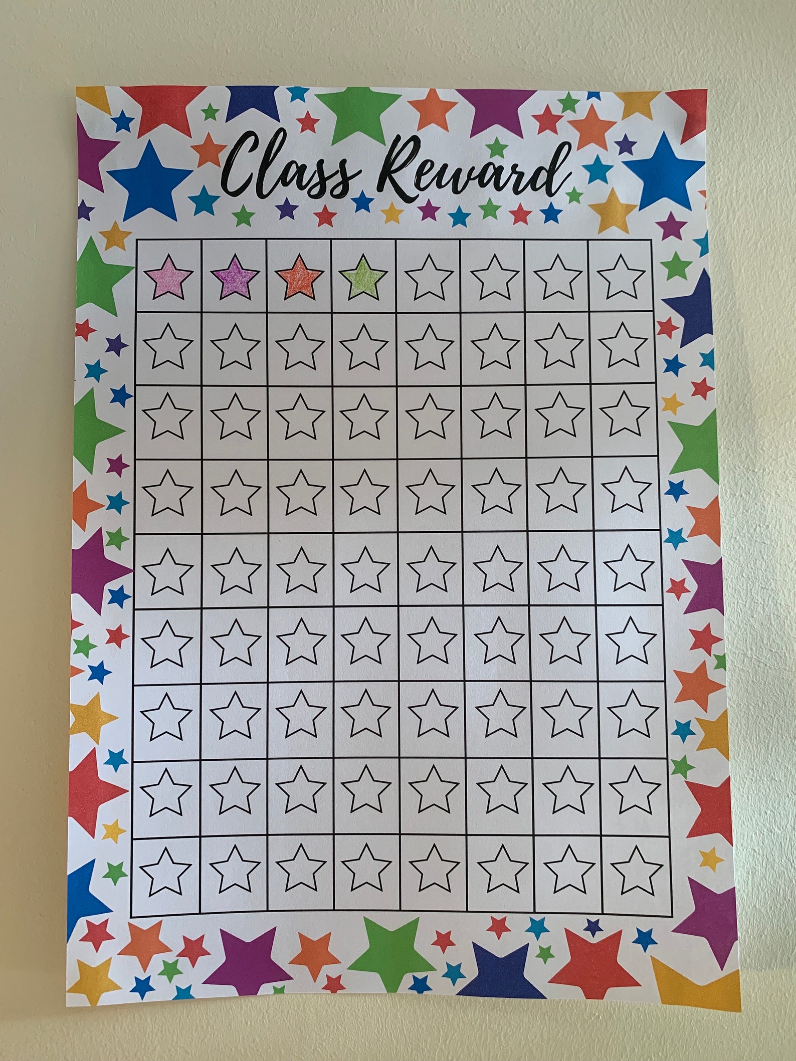 Class Reward Chart | Printable | Instant Download - Etsy