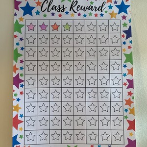 Multi-coloured Class Reward Chart | Printable | Instant Download ...